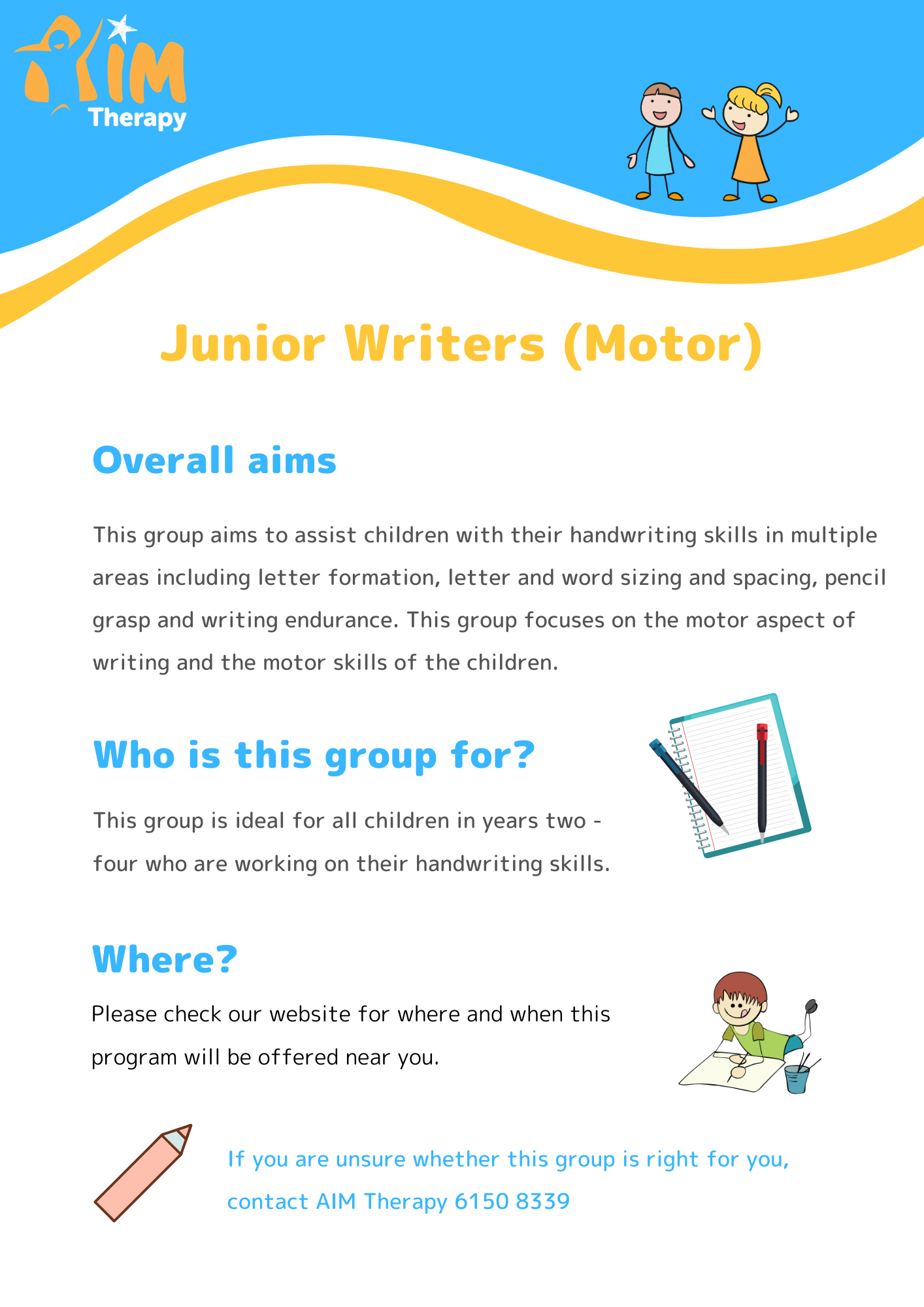 Young Junior Writers - AIM Therapy