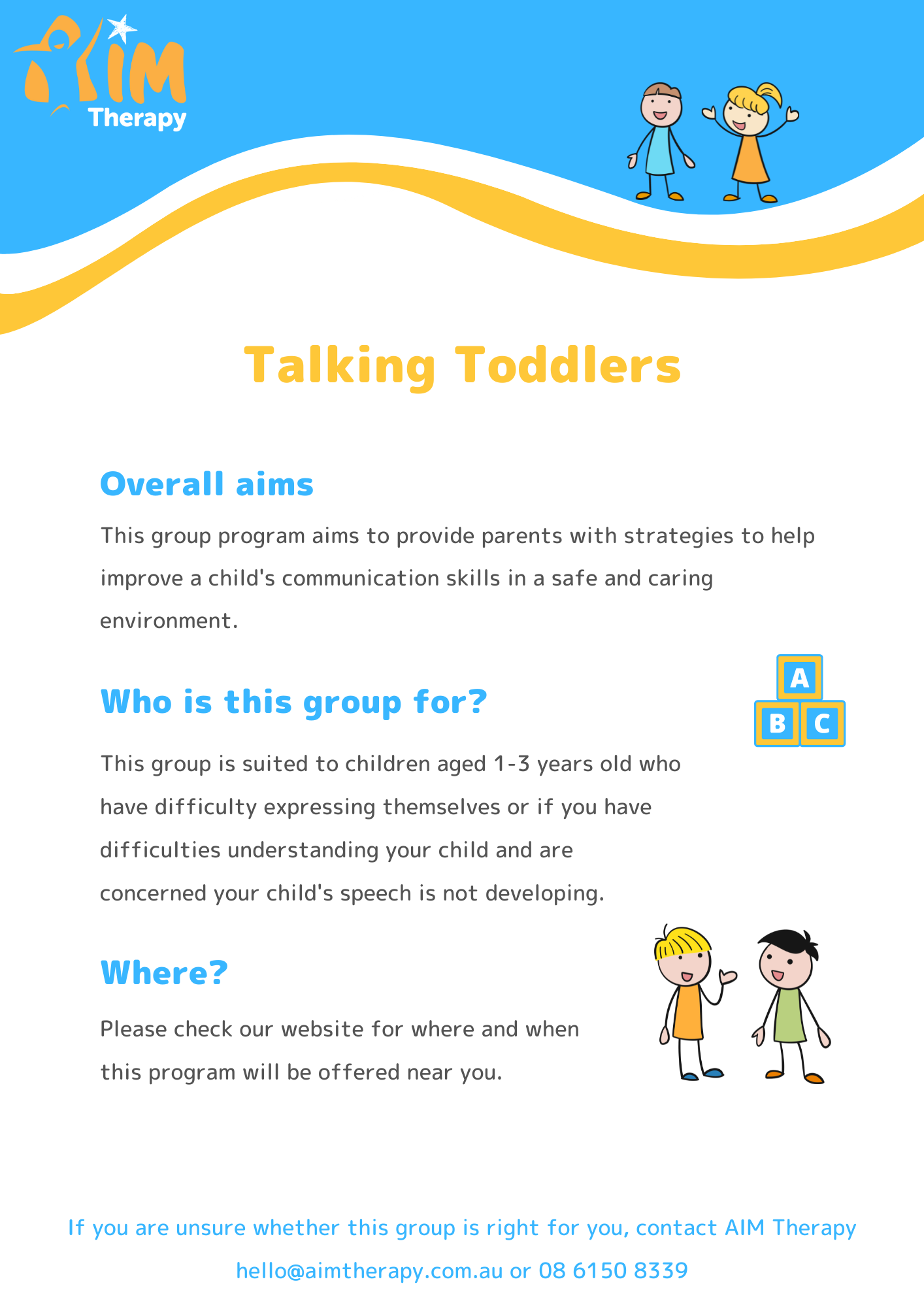 Speech Therapy for Toddlers - Talking Toddlers Program | AIM Therapy