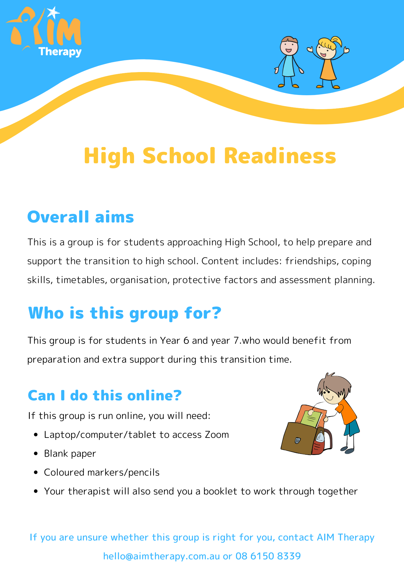 High School Readiness - AIM Therapy