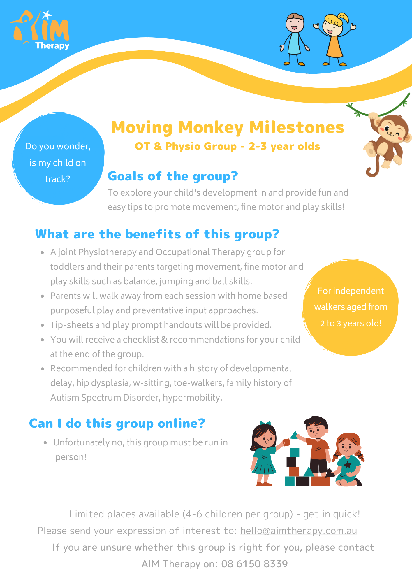 Moving Monkey Milestones | AIM Therapy